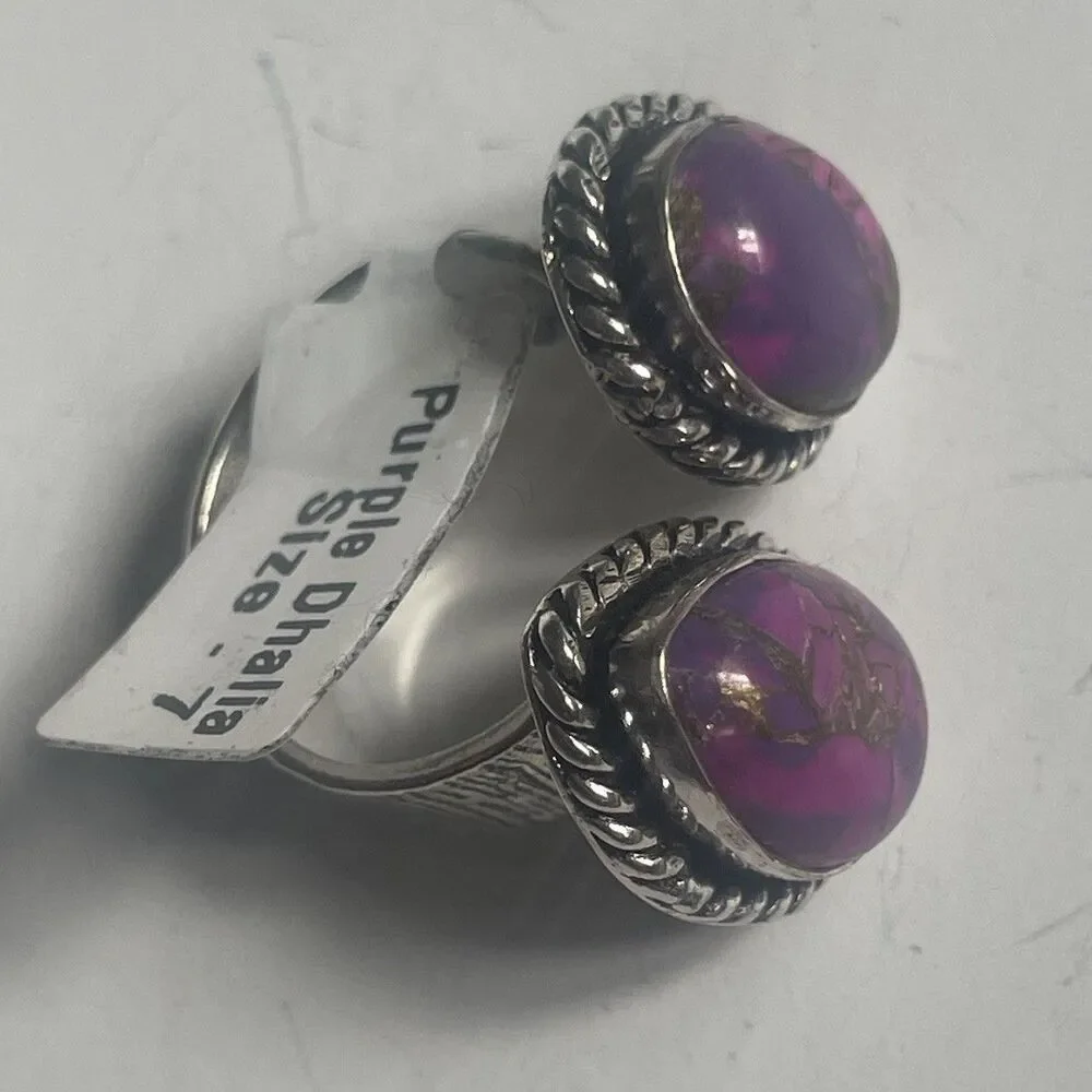 Silver Jeans | Jewelry | Size 7 Silver Tone Purple Dahlia Ring ...
